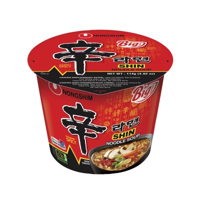 Nongshim Shin Ramyun Big Bowl Gourmet Spicy Instant Noodles Soup 114g X ...
