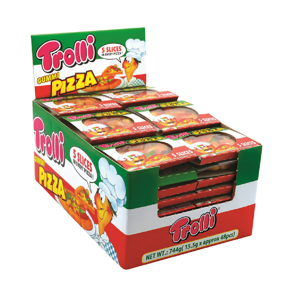 Trolli Gummi Pizza Candy Lollies Box for Kids 15g X 48 Pizzas