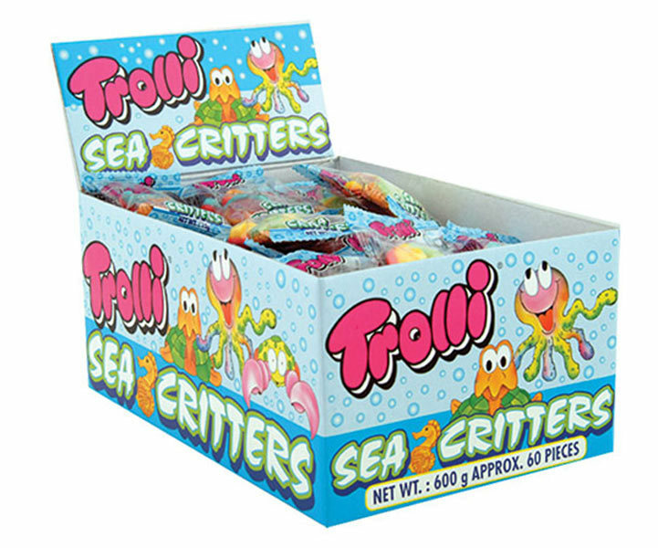 Trolli Gummi Sea Critters Creatures Candy Lollies Box for Kids 9g X 60 ...