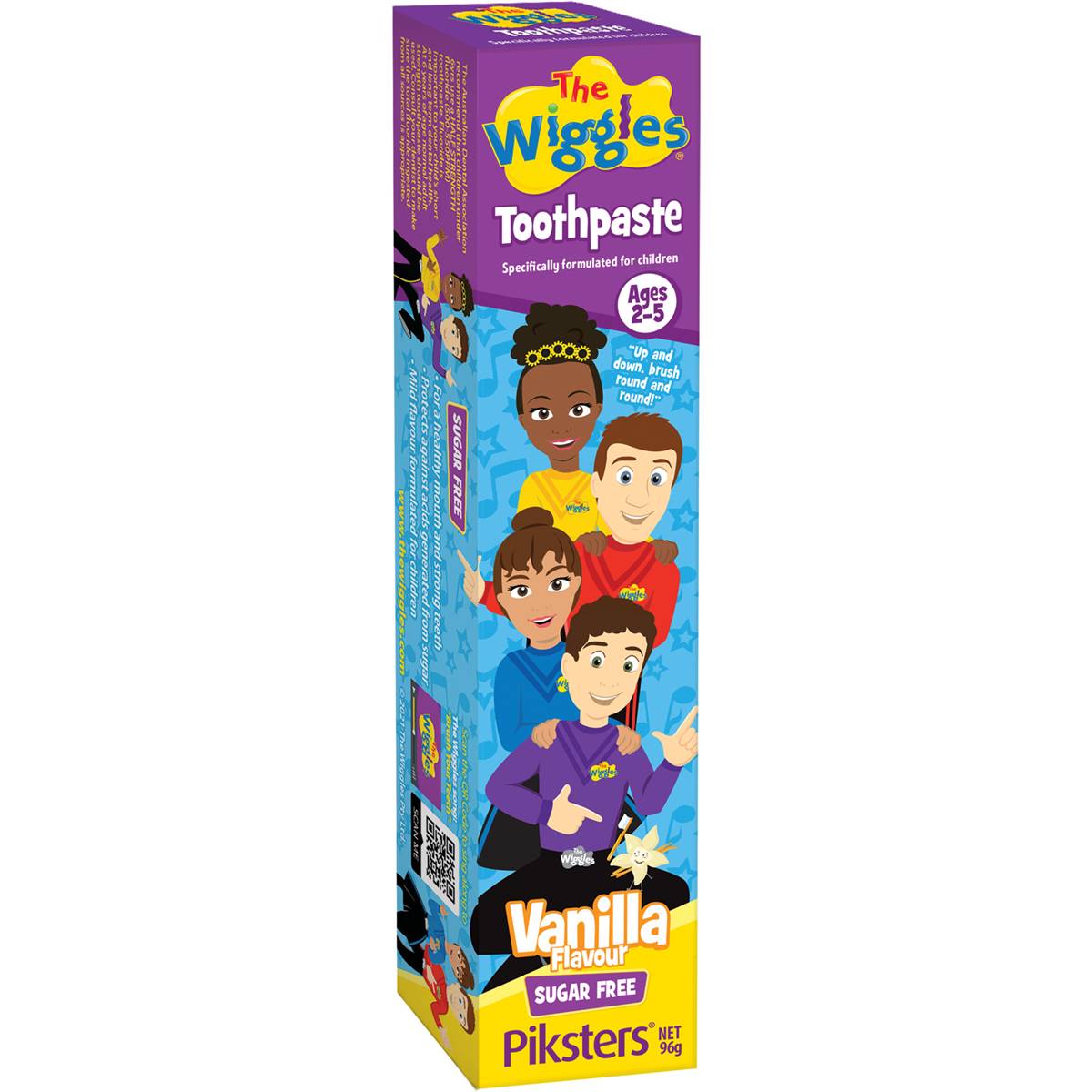 Piksters The Wiggles Kids Toothpaste Vanilla Flavour Sugar Free 96g