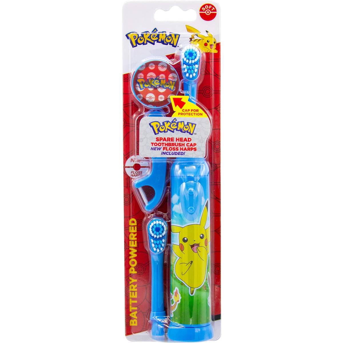 Pokemon Pikachu Kids Battery Powered Soft Electric Toothbrush