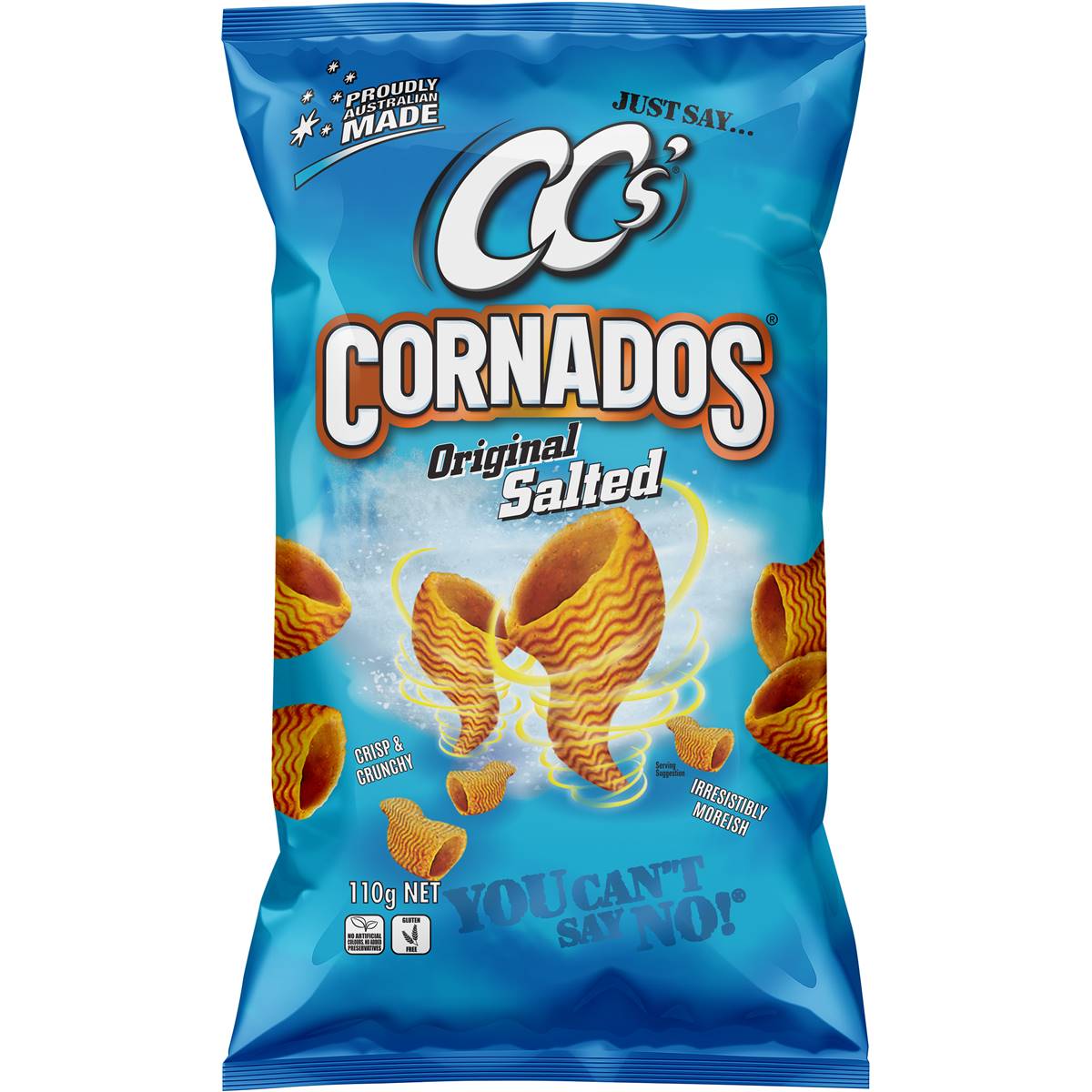 CCs Cornados Original Salted Crispy Corn Chips Snack Pack 110g