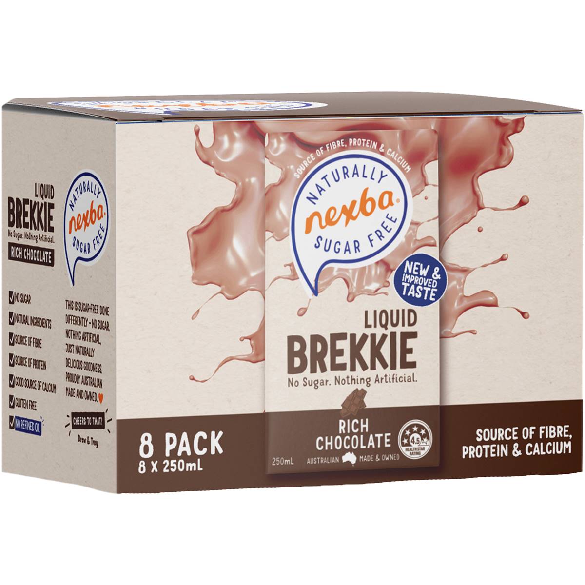 Nexba Liquid Breakfast Rich Chocolate Milk 250ml X 8 Pack