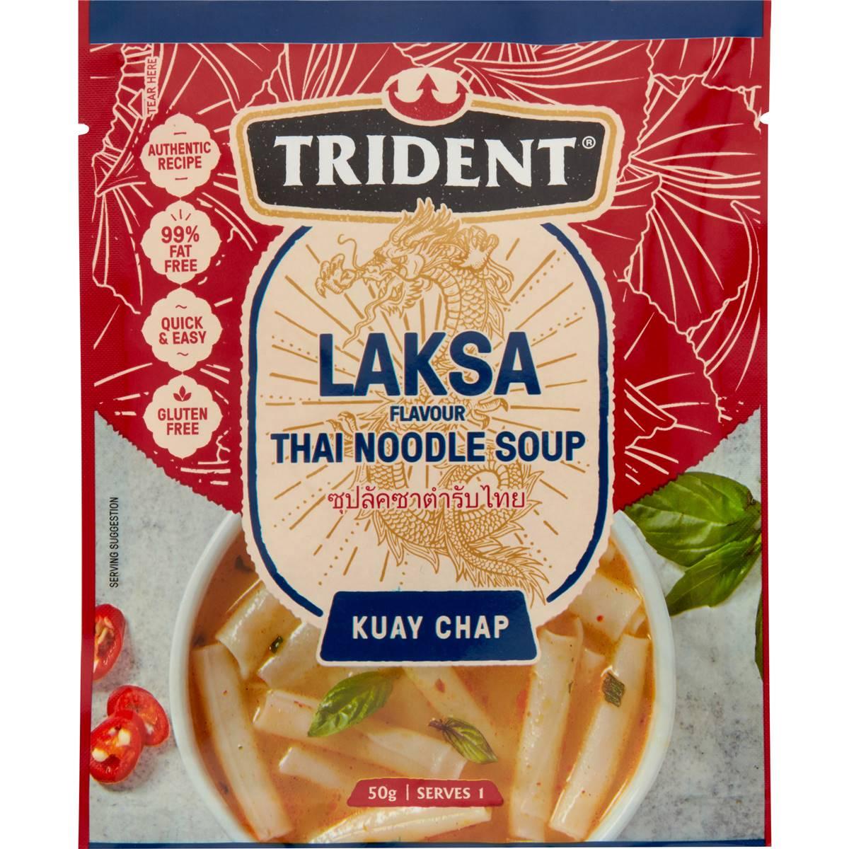 Trident Laksa Flavour Thai Noodle Soup Pack 50g X 5 Packs