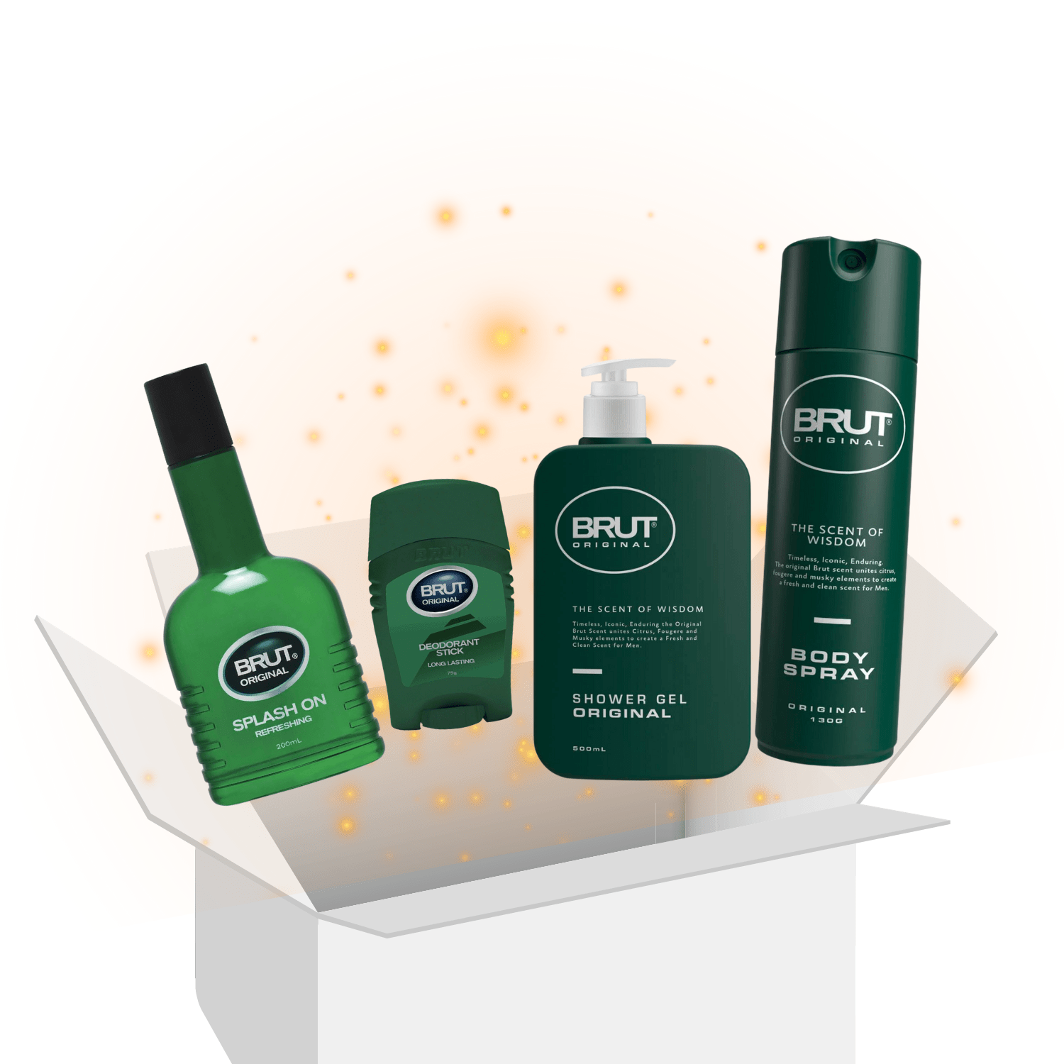 Classic Brut Mens Grooming Essentials Collection Gift Box Bundle Set