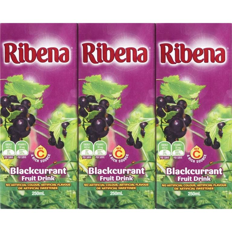 Ribena Blackcurrant Fruit Juice Drink Box 250ml x 6 Pack