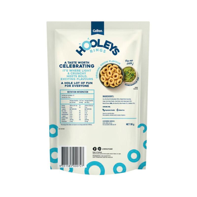 Calbee Hooleys Onion Rings Chips Original 90g