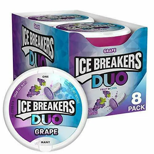 Ice Breakers Duo Grape Flavour Tub 42g X 8 Tubs