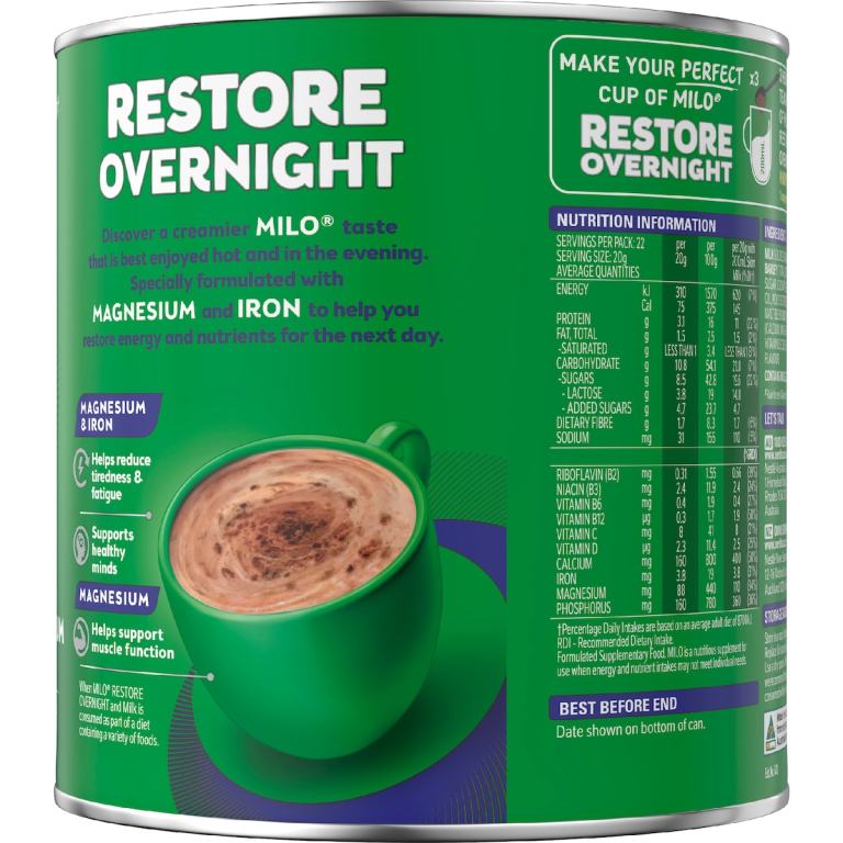 Nestle Milo Restore Overnight Chocolate Drink Powder 440g
