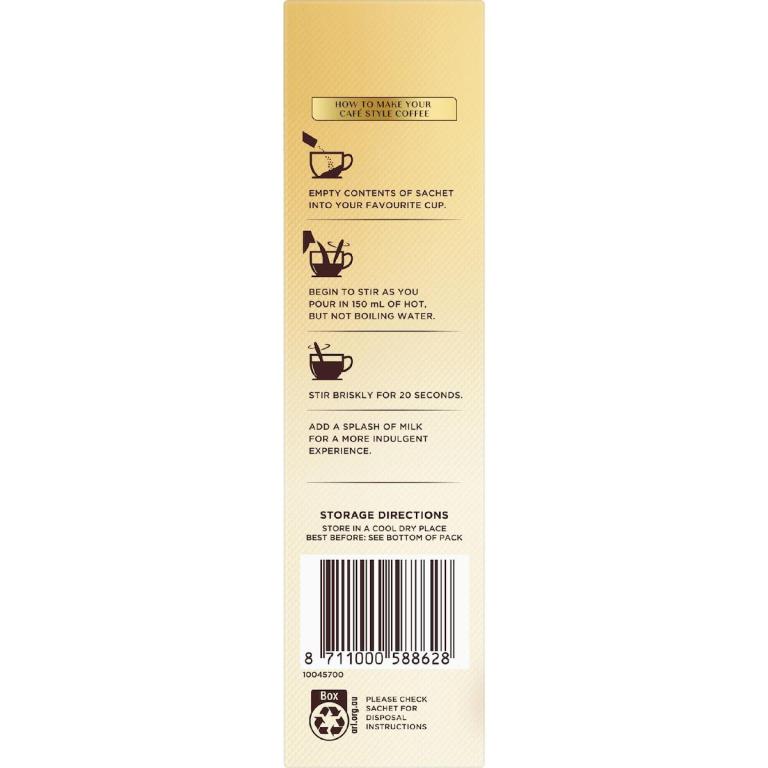 Moccona Cappuccino Sugar Free Coffee Sachets 10 Pack