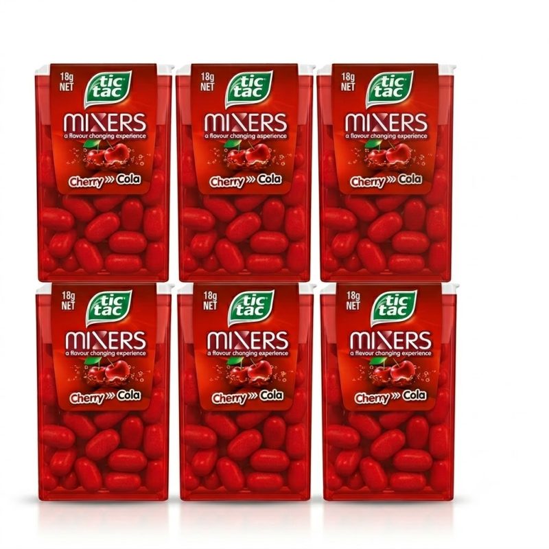 Tic Tac Mixers Cherry Cola Flavoured Mints 18g Pack X 6 Packs