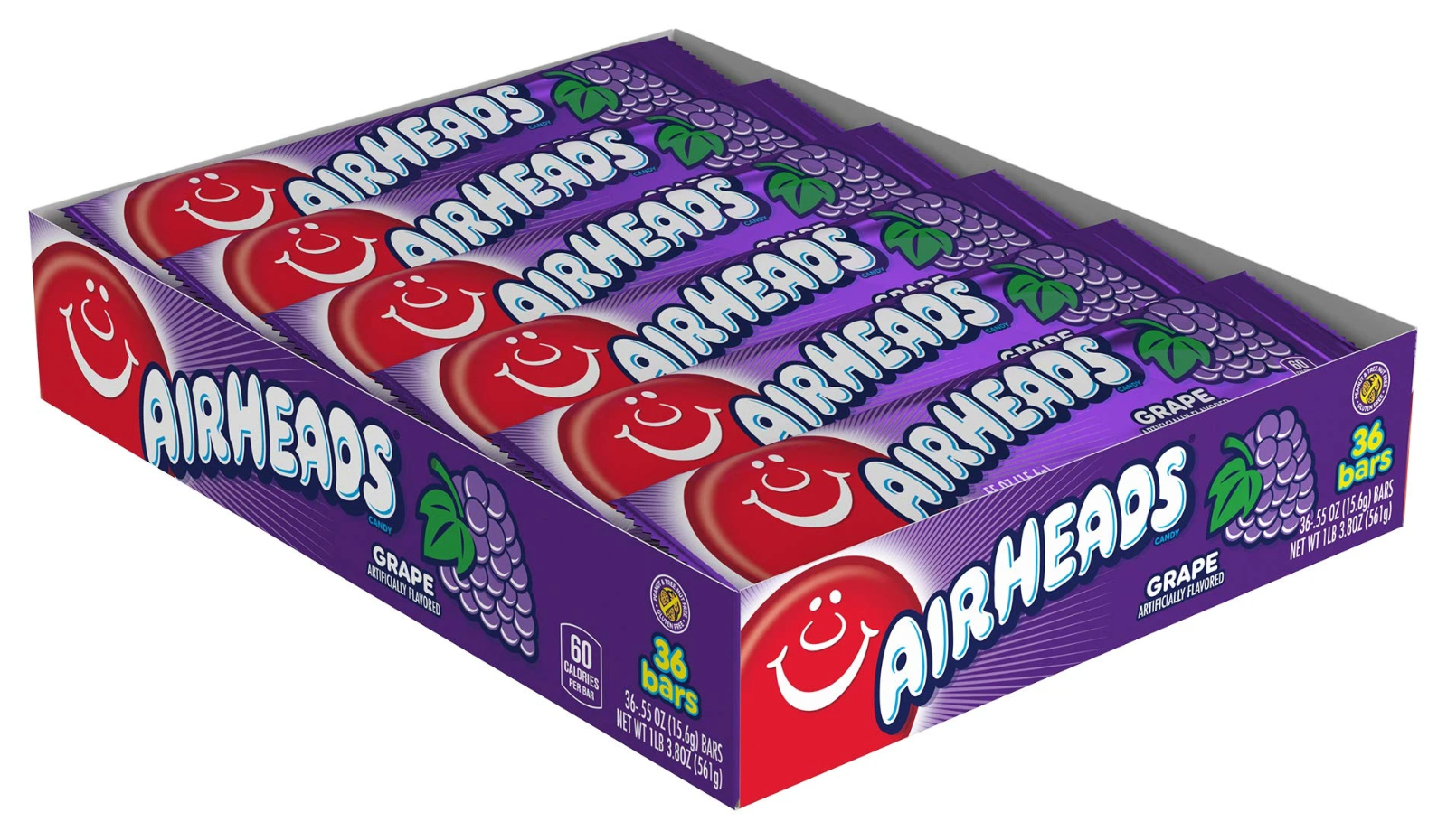 Airheads Chewy Candy Bars Grape 15.6g x 36 Bars